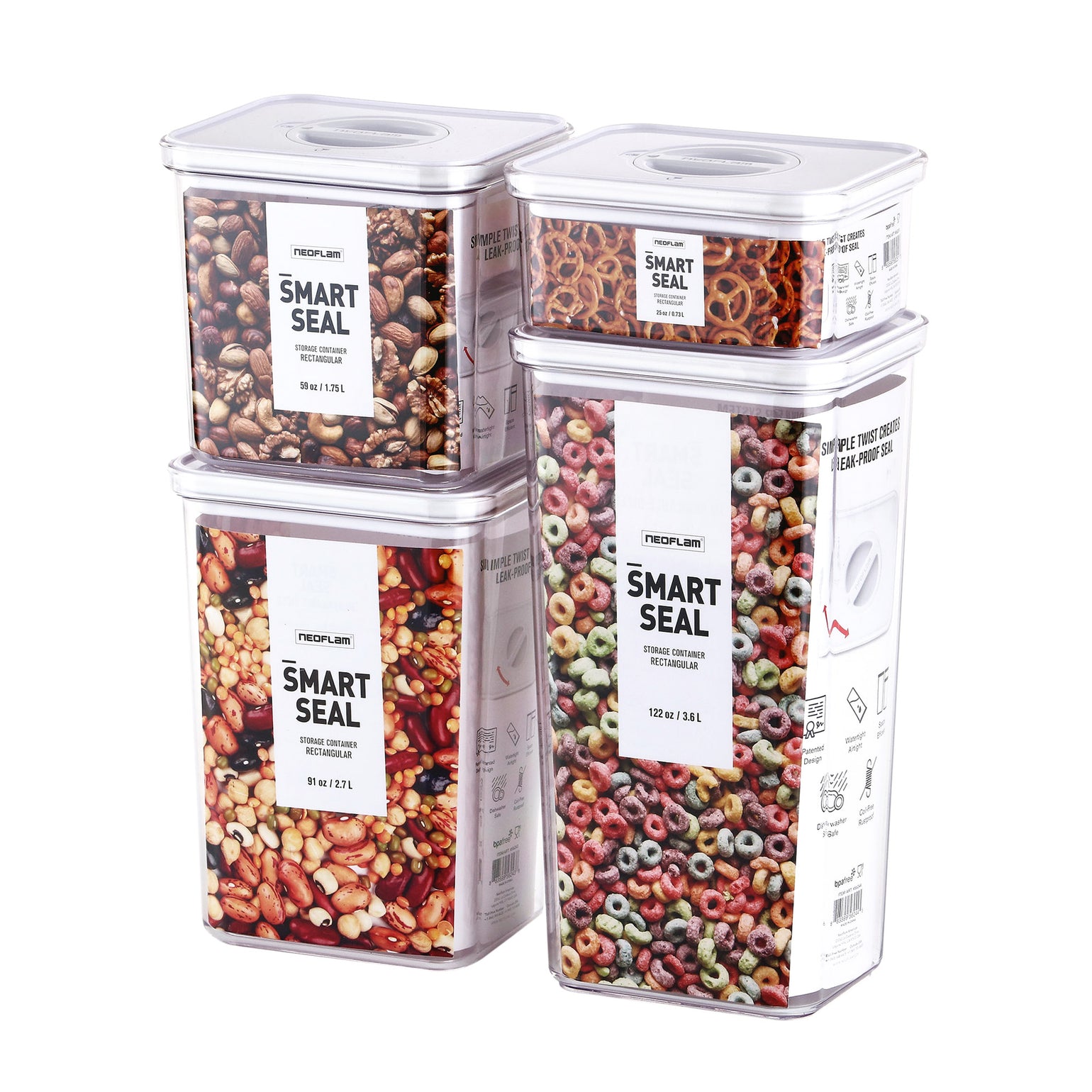 Airtight Smart Seal Dry Food Canisters – Neoflam